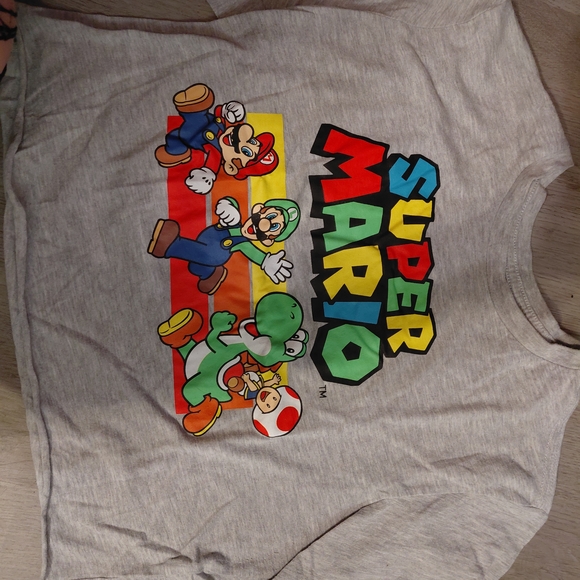 Nintendo | Tops | Nintendo Super Mario Gray Crop Top | Poshmark